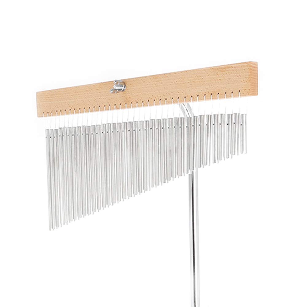 LOMENTICS36-Tone Bar Chimes Bars Single-Row Wind Chime Musical Percussion Silver with Mounting Stand
