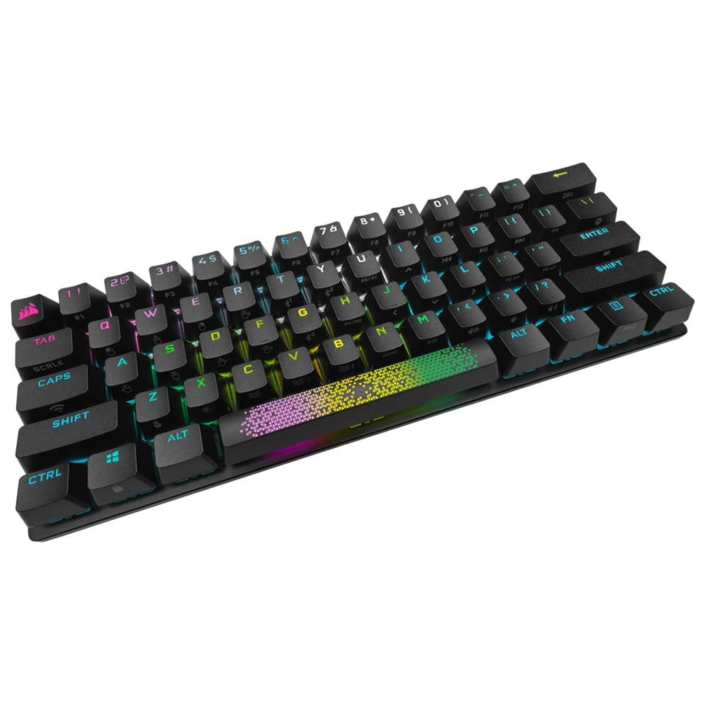 Corsair K70 PRO MINI WIRELESS RGB 60% Mechanical Gaming Keyboard (Fastest Sub-1ms, Swappable CHERRY MX Speed Keyswitches, Aluminum Frame, PBT Double-Shot Keycaps) QWERTY, NA Layout - Black