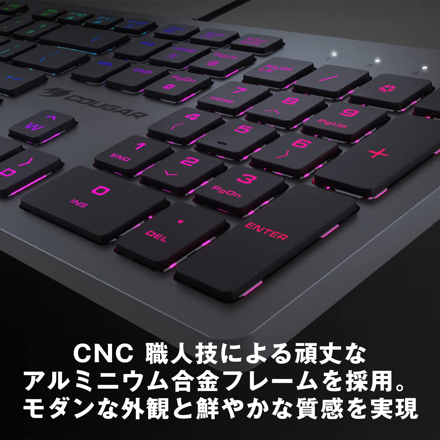 COUGAR CGR-WRXMI-VAB VANTAR AX Gaming Keyboard, Black, Wired, Scissor Switch, Aluminum Frame, 2 Adjustable Angle, Anti-Ghost, RGB, Japanese Layout, Black
