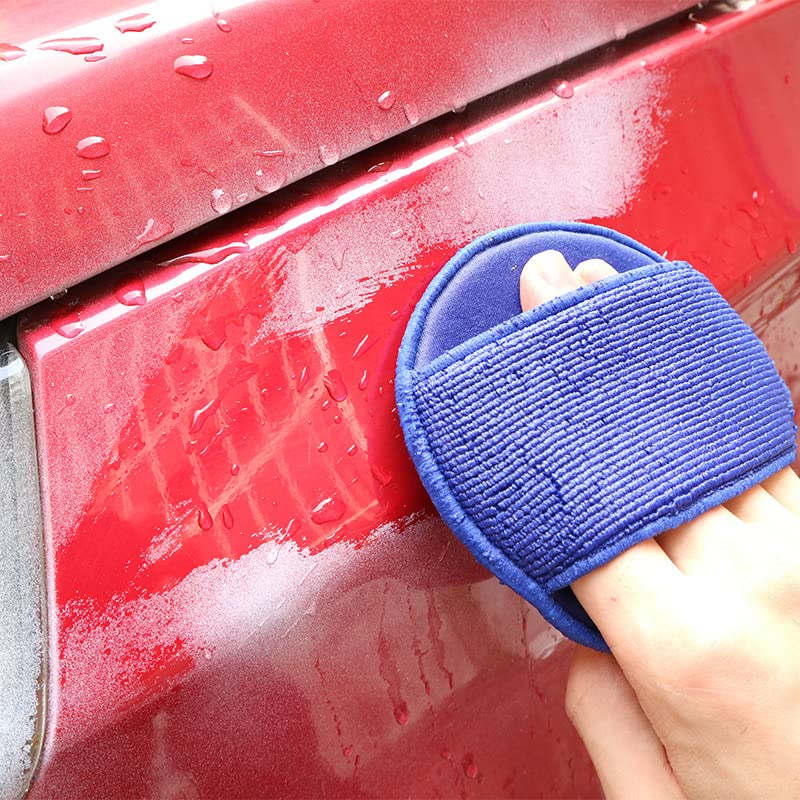 JIANFA Clay Mitt, Clay Bar Mitt for Car Detailing, Medium Grade Auto Magic Wash Mitt, Scratch-Free and Paint Safe, for Cleaning Polishing Detailing Cars Paint, Glass, Wheels (BLUE-2PCS-Small)