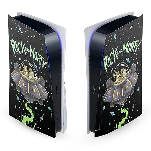 Head Case Designs Officially Licensed Rick and Morty The Space Cruiser Graphics Vinyl Faceplate Sticker Gaming Skin Decal Cover Compatible with Sony Playstation 5 PS5 Disc Edition Console
