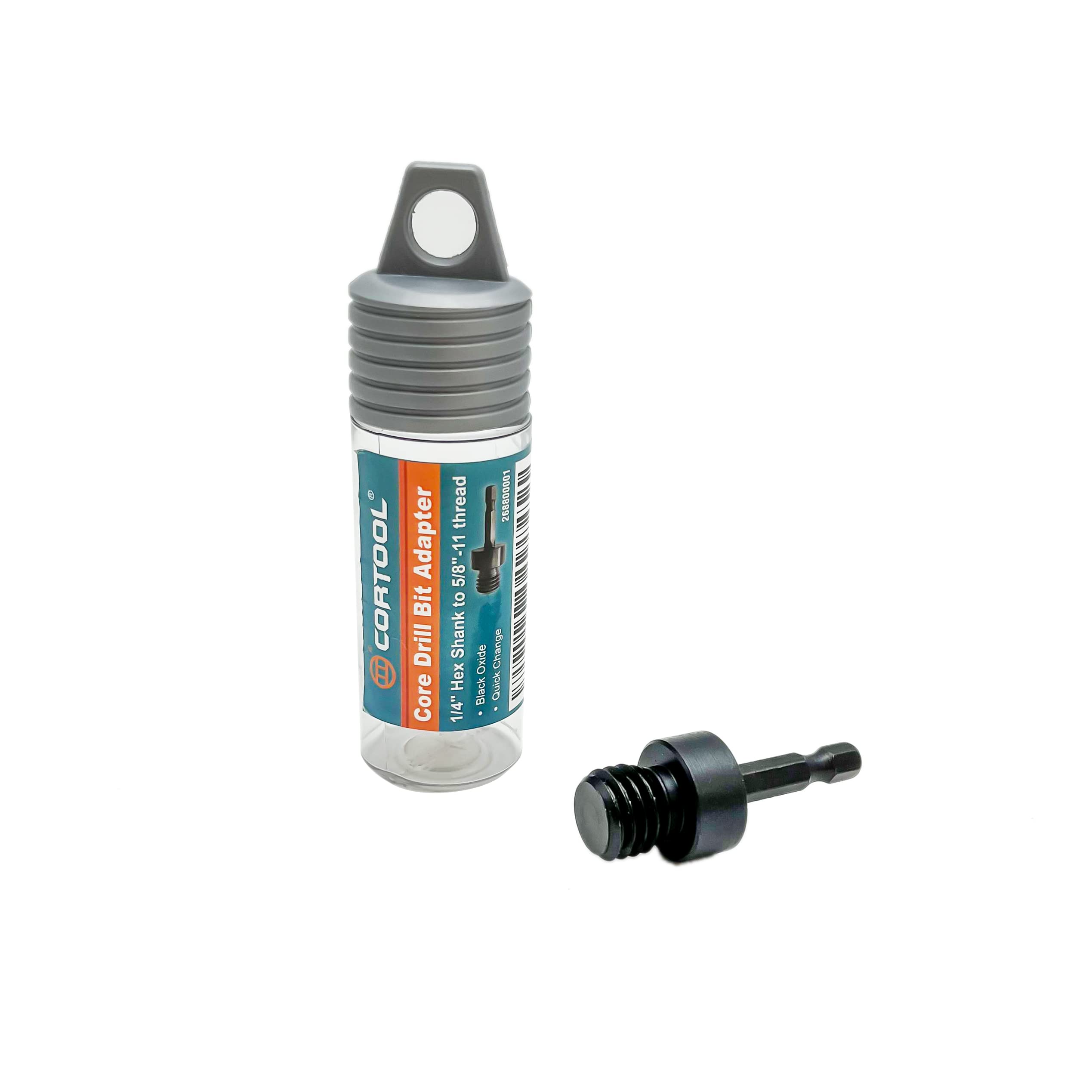 CORTOOL Core Drill Bit Arbor Adapter for Threaded Diamond Hole Saw 1/4" Quick Change Hex Shank to 5/8" 11 Male Drill Sanding Attachment Arbor Shaft Adapter