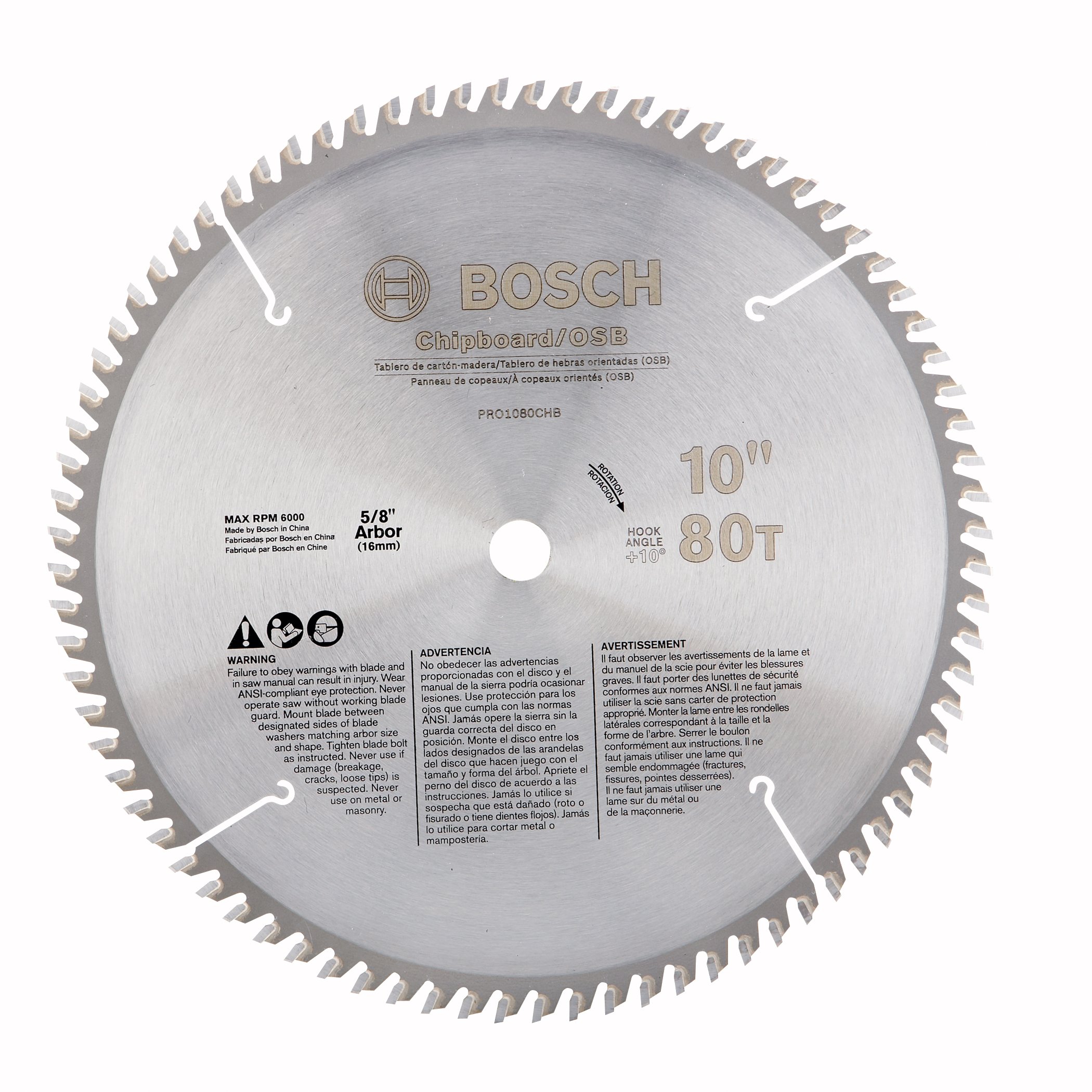 Bosch PRO1080CHBB 10" 80T HLTCG CHB Circular Saw Blade