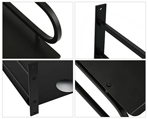 DS. DISTINCTIVE STYLE Projector Shelf Wall Mount Router Shelf Compact Aluminum Small DVD Player Shelf (Black)