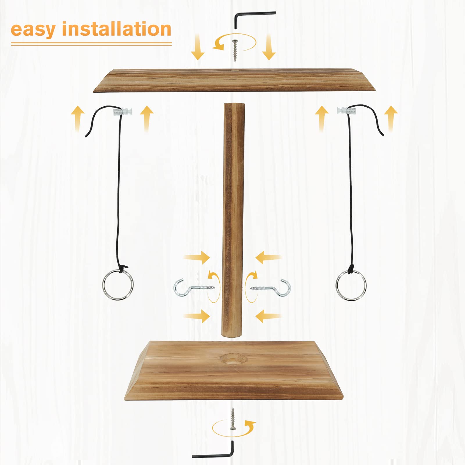 Ring Toss Games for Adults, Fun Hook and Ring Game, Handmade Wooden Interactive Game for Home, Bars and Party 2023 Newly Classic Large Size