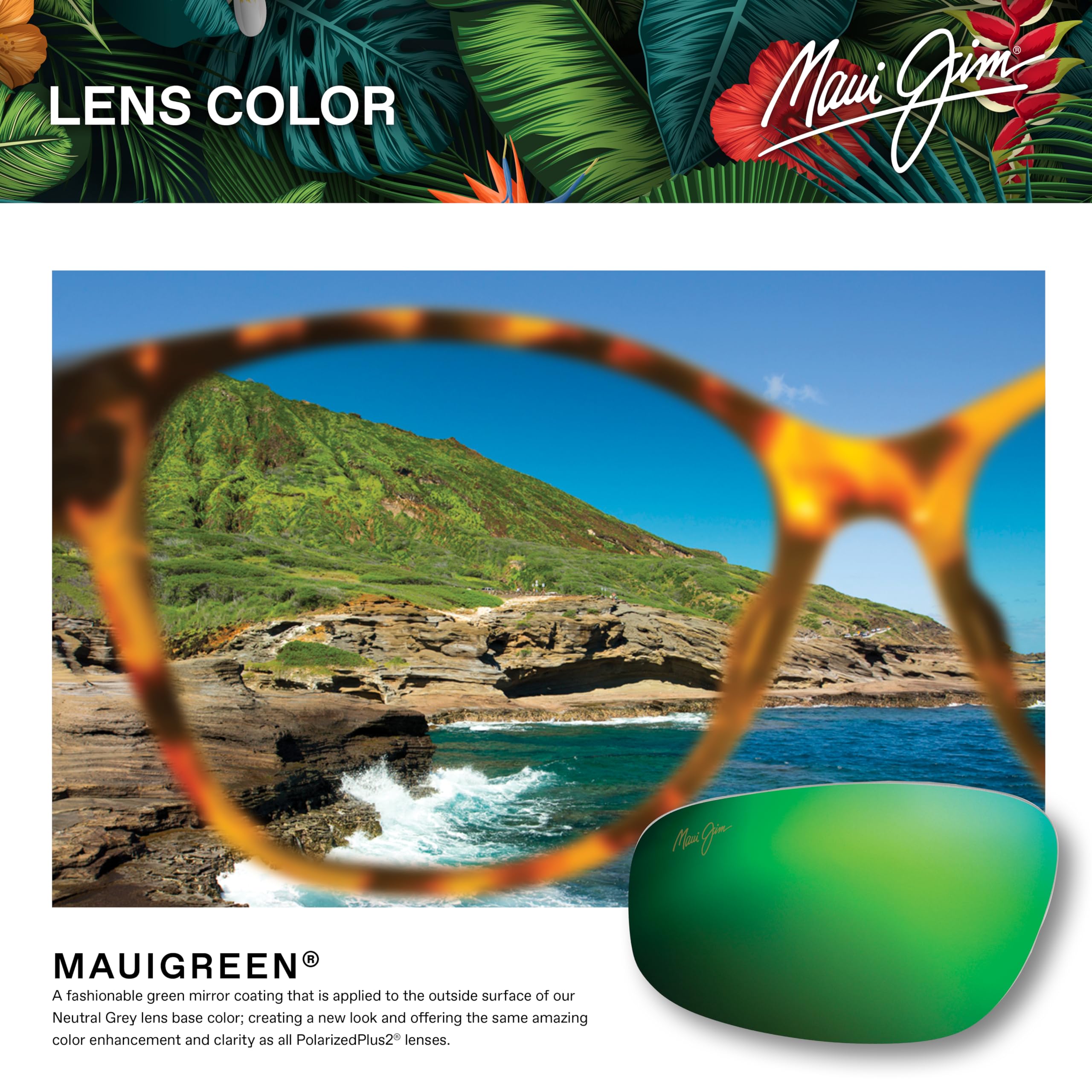 Maui Jim Men's and Women's Hema Polarized Rimless Sunglasses, Black Matte/MAUIGreenĀ®, Large