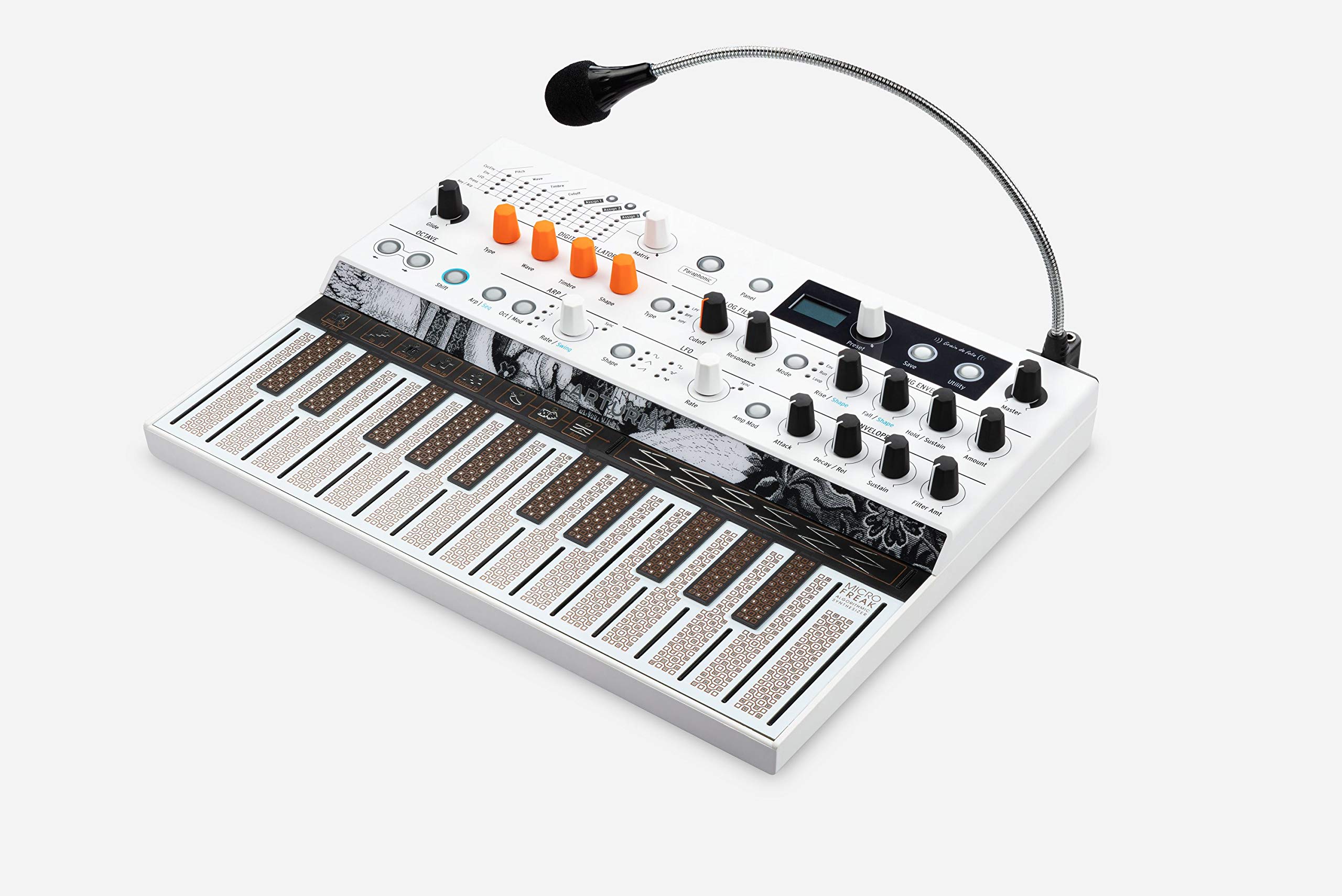 Arturia MicroFreak Vocoder Edition Hybrid Synthesizer 25-Key Paraphonic Hybrid Hardware Synth and Vocoder with Poly-aftertouch Flat Keyboard and Gravity Phone Holder Bundle