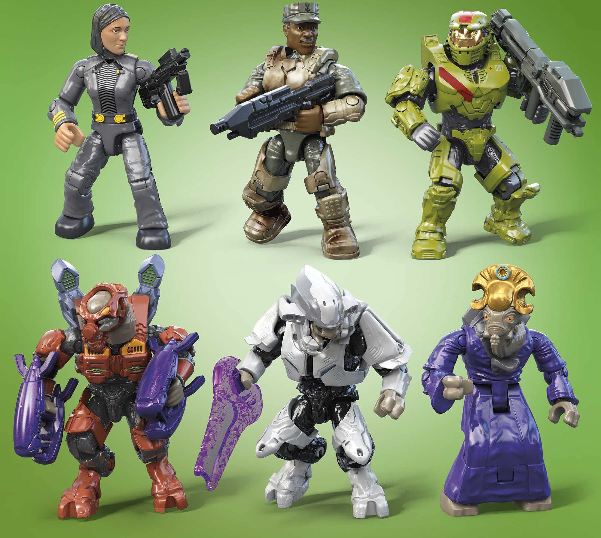 MEGA Halo Action Figure Building Toys Set, 20th Anniversary Character Collector Pack with 352 Pieces, 20 Poseable Articulation Figures, Kids or Adults (Amazon Exclusive)