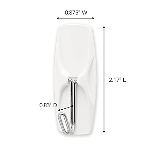 Command 17065S35na General Purpose Hooks, Metal, White, 2 Lb Cap, 35 Hooks and 40 Strips/Pack
