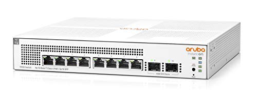 Aruba a Hewlett Packard Enterprise company HPE Networking 1930 8-Port Gb Smart-Managed Layer 2+ Ethernet Switch with PoE | 8X 1G | 2X SFP | 8X CL4 PoE 124W | US Cord (JL681A#ABA)