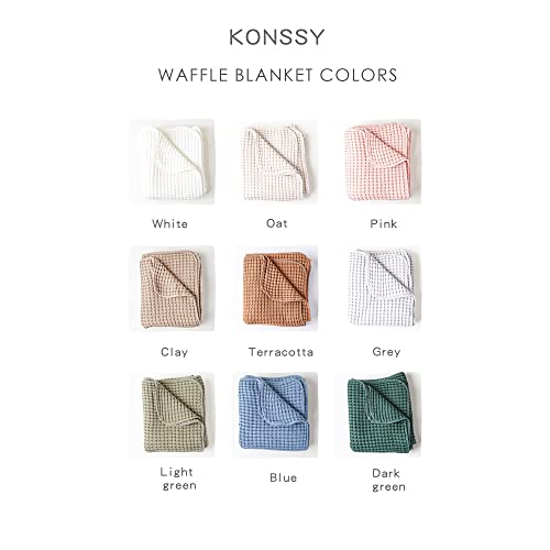 Konssy Waffle Baby Blankets, Nursery Blankets for Boys Girls, Swaddle Blankets Neutral Soft Lightweight Toddler and Kids Throw Blankets(Brown)