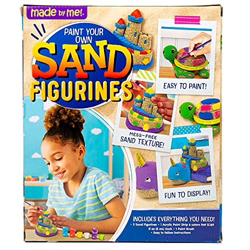 Made By Me Paint Your Own Sand Figurines by Horizon Group USA, Create Sand-Inspired Sculptures, Easy-to-Paint & Mess-Free Surfaces, Includes Acrylic Paint, Paintbrush, 3 Figurines & More, Multi, 208242H