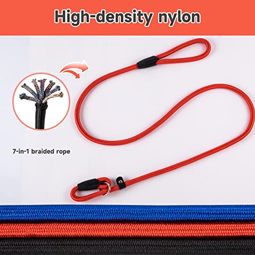 FOVRLZSE 3pcs Slip Lead Dog Leash,Strong Nylon Rope Leash,Training Leash for Large Medium and Small Dogs
