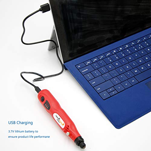 CHEW STEEL TOOLS 3.6V Li-on Cordless Rotary Tool - Three-Speed with 31-Piece Rotary accessory Kit, USB Charging Cable, Collet Size 3/32-inch(2.3mm) - Perfect for Small Light Jobs