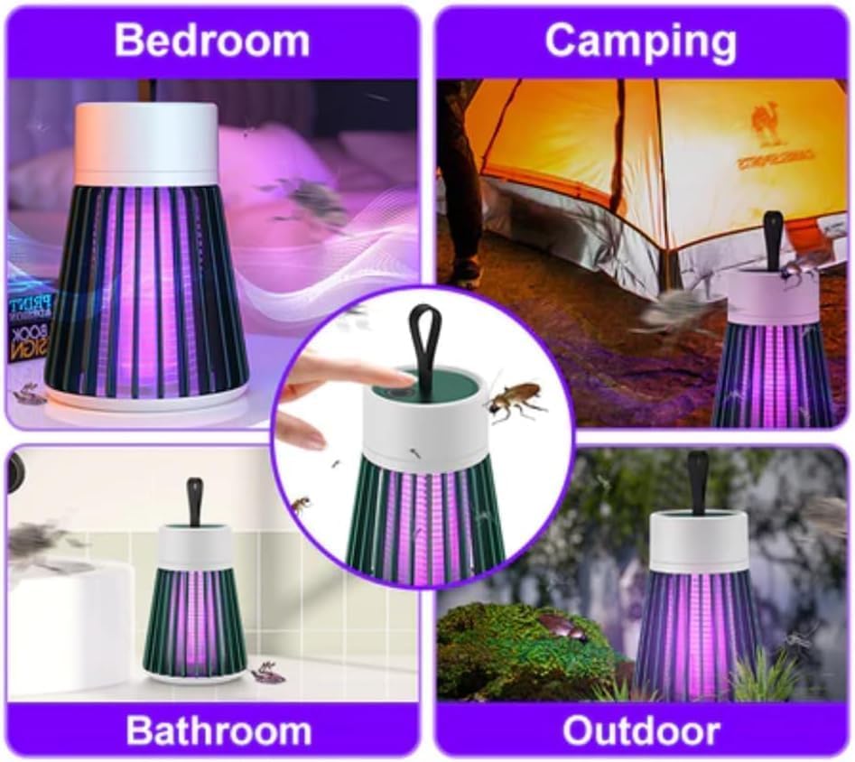 Blarie 4 Pcs Ozzie Mozzie Pro Zapper 2024 Portable Lamp for Camping, Indoors & Outdoors, High Capacity, Integrated Light, Effective Around You