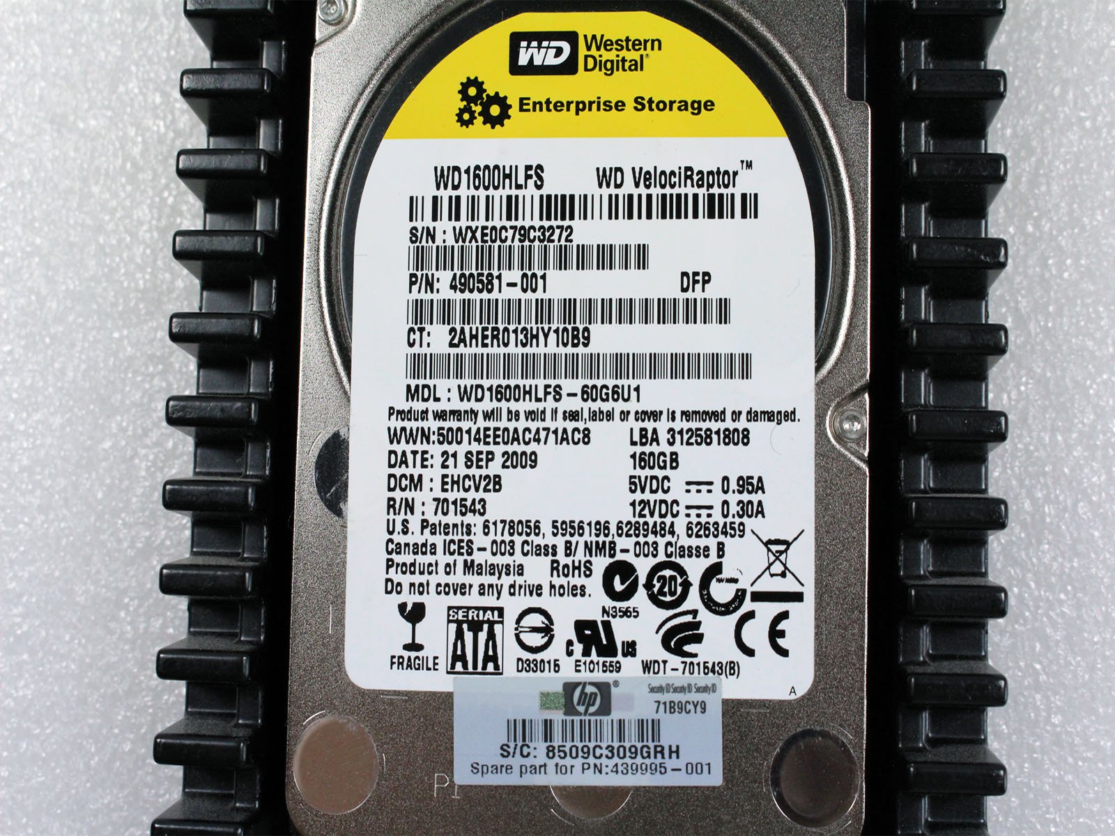 Western Digital WD1600HLFS 160GB SATA 3GB/S 10K RPM W/Tray