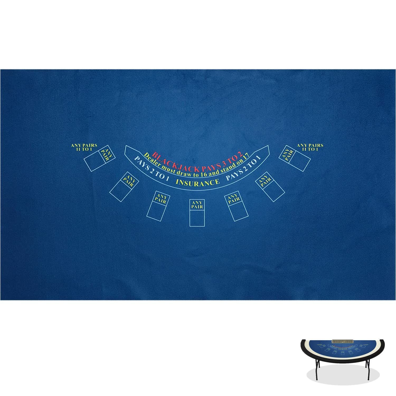 BWLOKXUN 86 X 50 Inch Casino Blackjack Felt Layout, with Smooth Premium Surface,Professional Casino Poker Games Mat