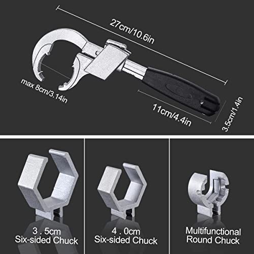 Drkicsy Universal Adjustable Double-ended Wrench, Multipurpose Bathroom Sink Wrench Set, Universal Bathroom Faucet Sink Water Pipe Wrench, Large Opening Adjustable Wrench Special Repair Tool (Boxed)