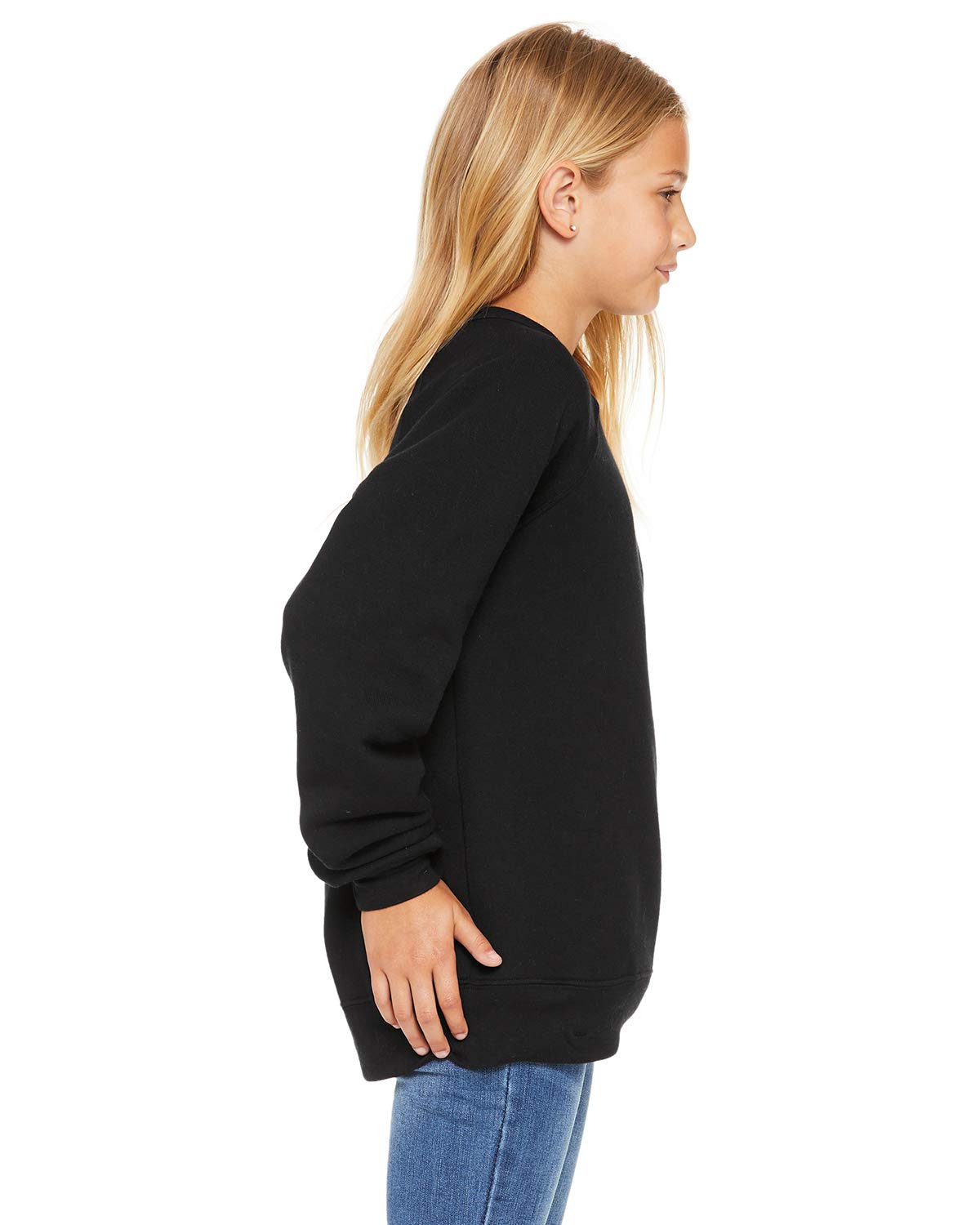 BELLA + CANVAS Youth Sponge Fleece Sweatshirt S Black