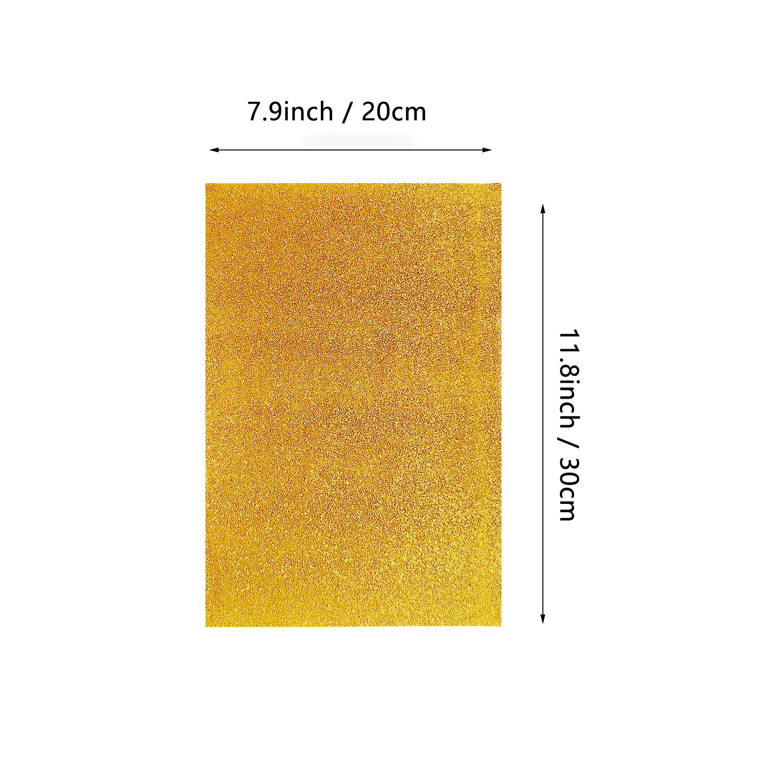 Jtnohx Glitter Felt Fabric, 10pcs Glitter Felt Sheets for Crafts, 8 x12 inches Felt Square Glitter for Party Holiday Greeting Festival Projects (Gold)