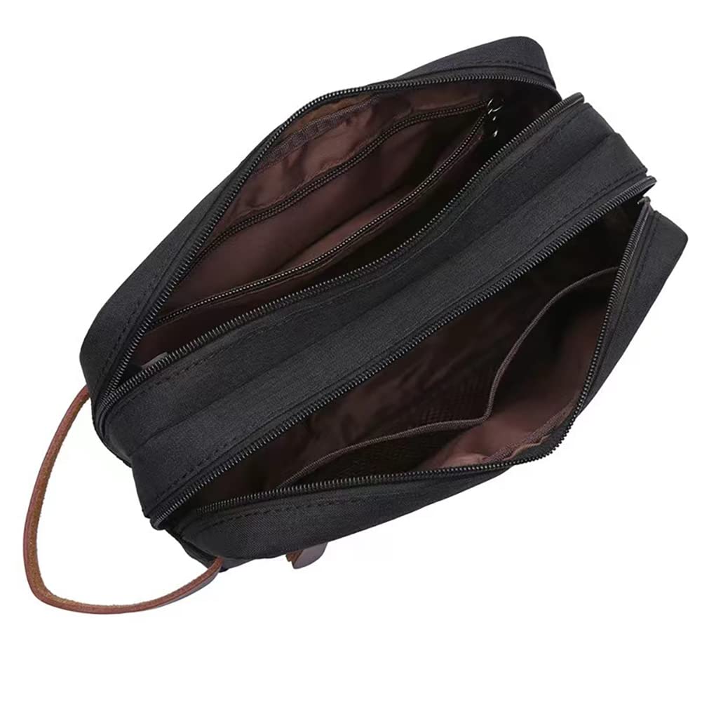 BXNSEN Toiletry Bag for Men, Large capacity waterproof Nylon Travel Toiletry Bag Dopp Kit (black)