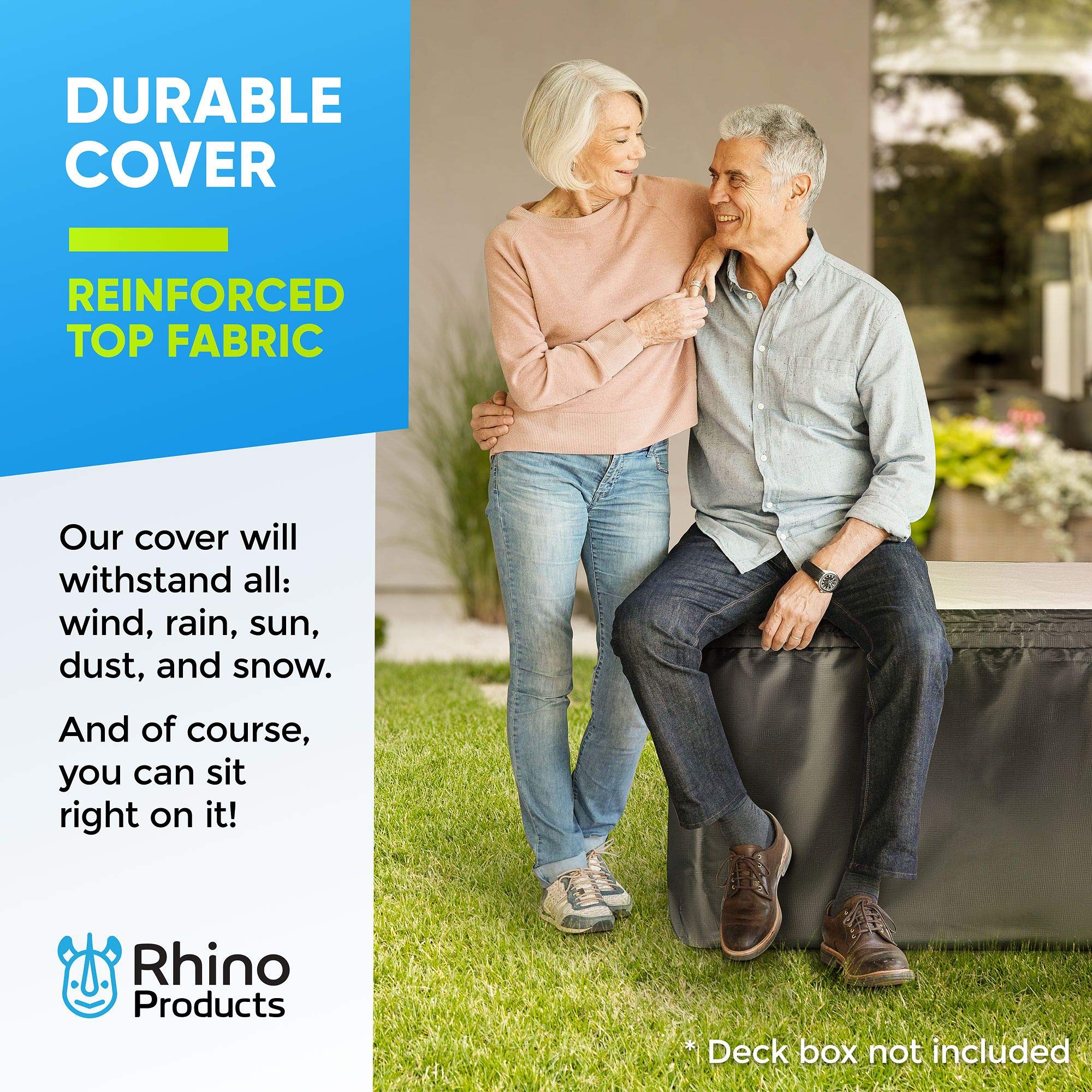 Bag Mate Deck Box Cover, Waterproof Quick Open Cover Top with Zipper (62" x 30" x 28")