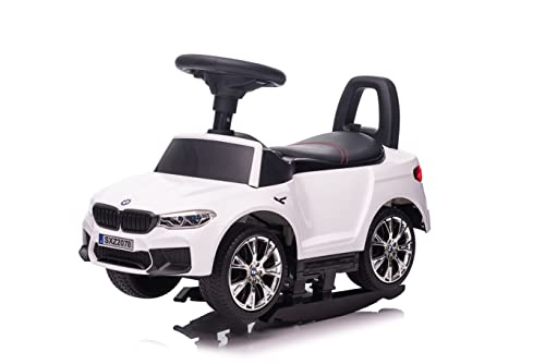 Best Ride On Cars BMW 4 in 1 Battery Powered Push Car, White, Large