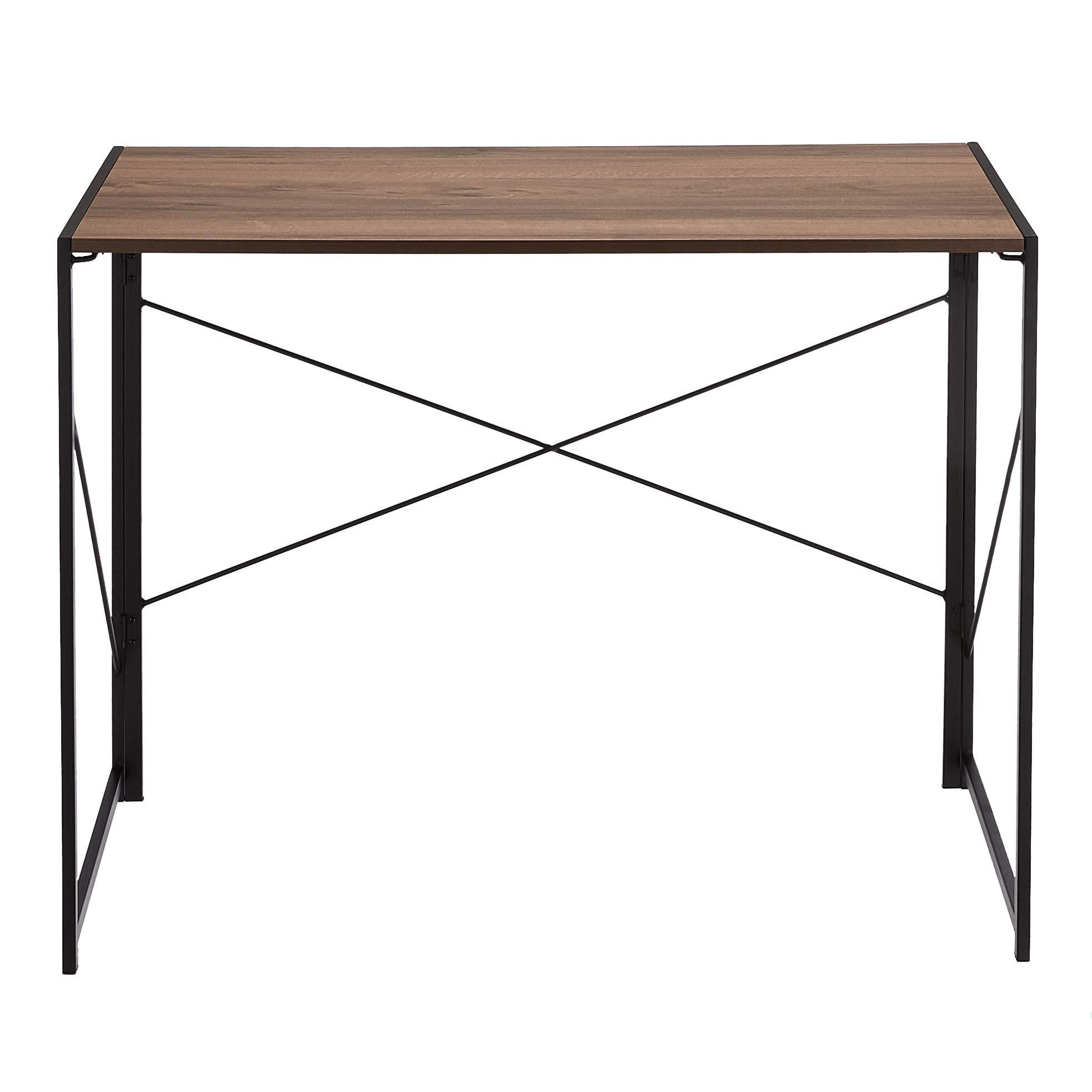 AZL1 Life Concept Writing Computer Desk Modern Simple Study Desk Industrial Style Folding Laptop Table for Home Office Notebook Desk Dark Brown and Black Frame 39.4 Inch