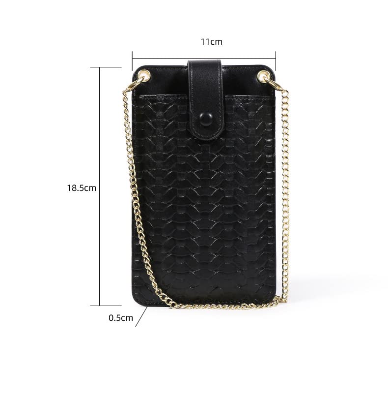 Cell Phone Purse Wallet Case Small Crossbody Bag with Chain Strap for iPhone 13 12 11 Pro Max XR OnePlus Nord N200 9 8 8T Galaxy S21 S20 Note 20 Ultra S21 FE A32 A52 A72 Sony Xperia 1 III 10 II(Black)