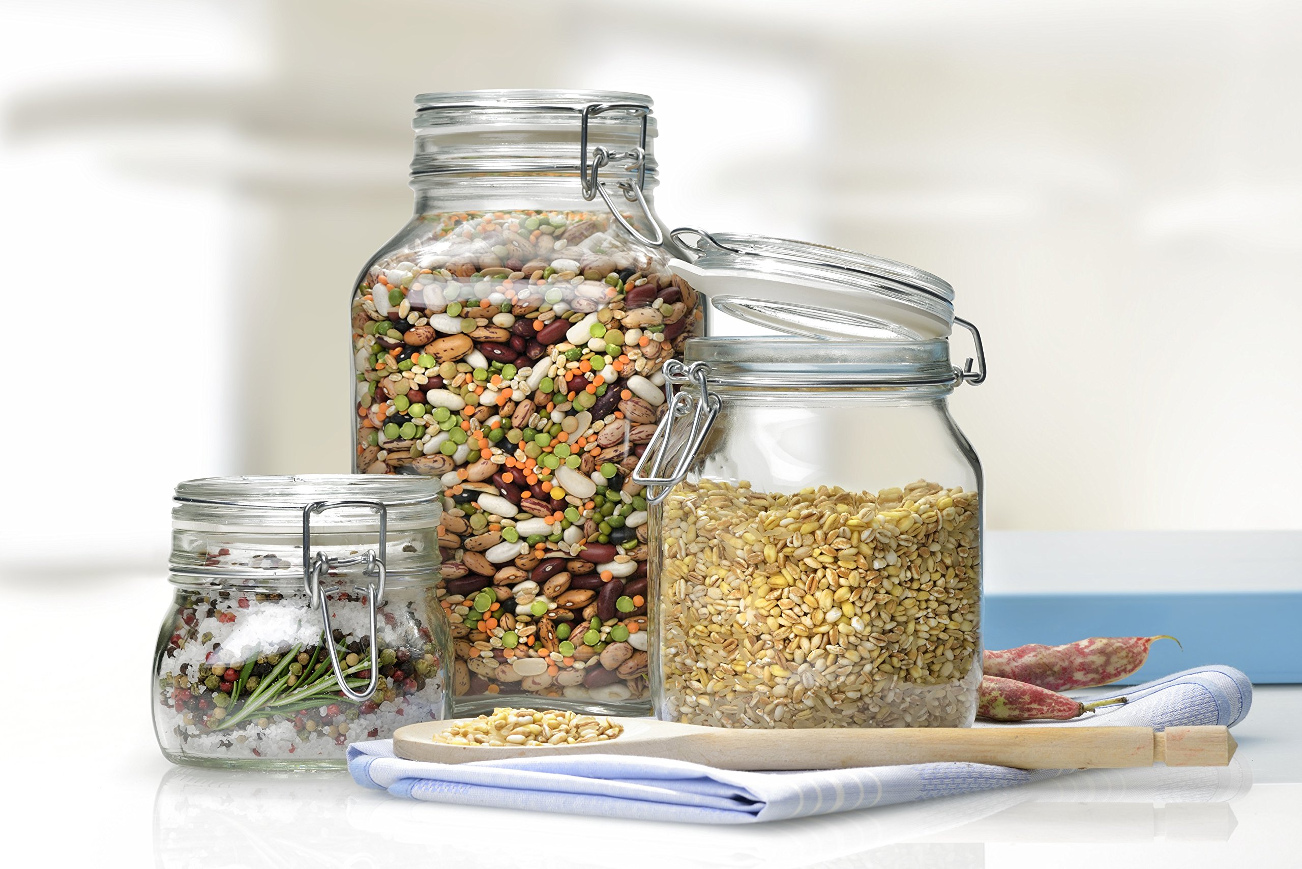 Bormioli Rocco Fido Clear Glass 5 Piece Canning Jar Set