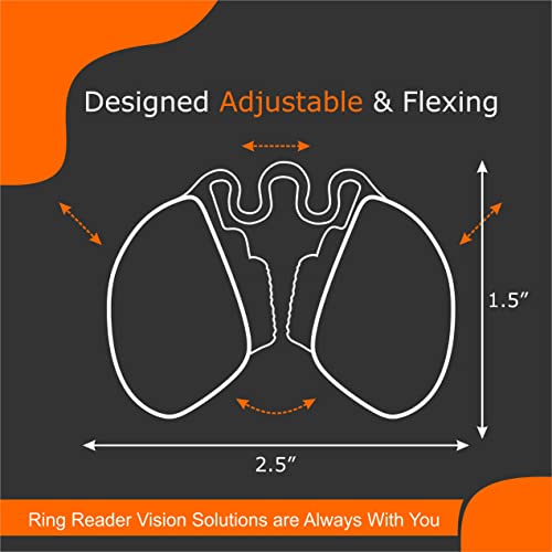Cell Phone Ring Holder with Armless Reading Glasses | 360° Rotating Crystal Finger Ring for All Smartphones | 2.0 Diopters (Crystal, 2.5, diopters)
