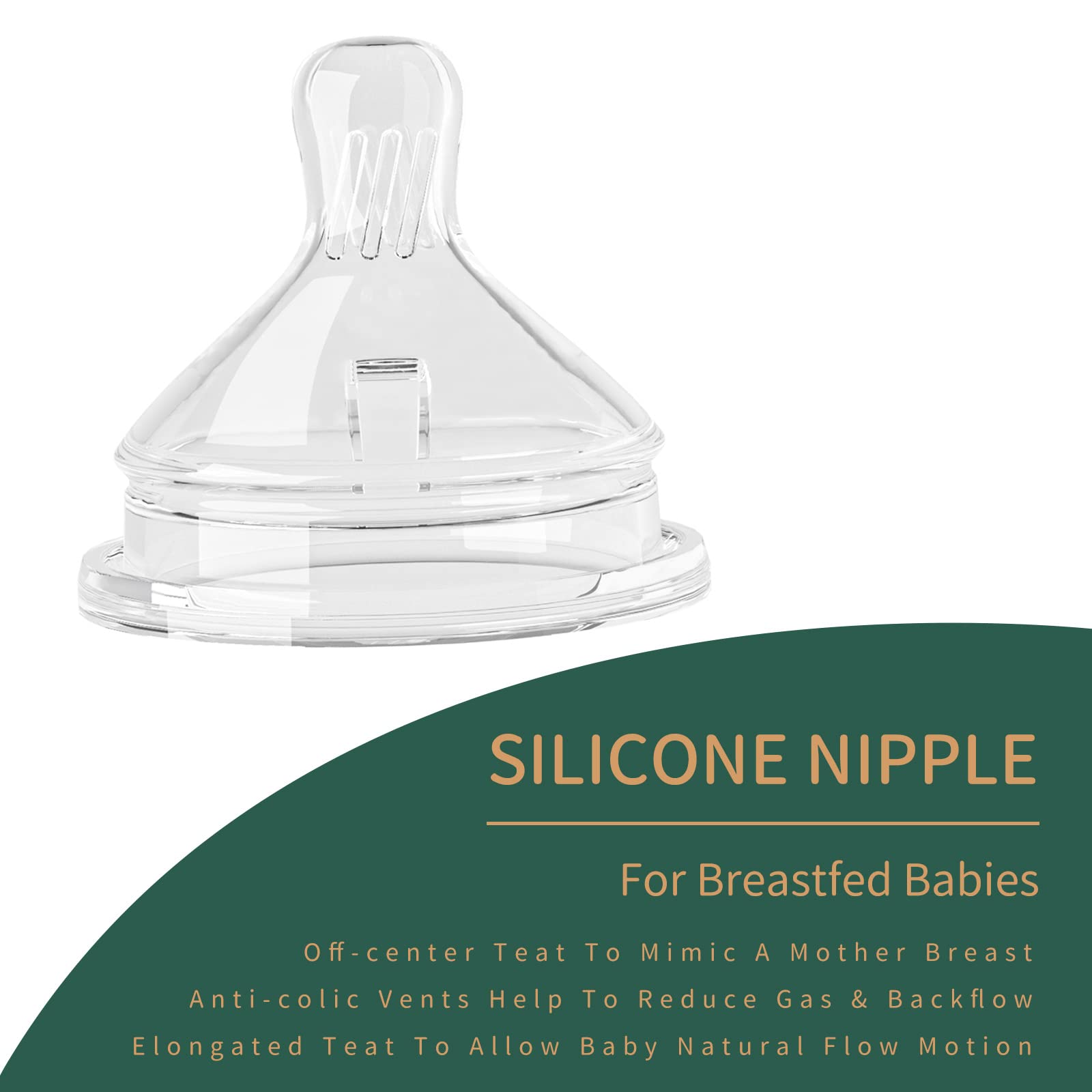 bybeleca PPSU Baby Bottle, Bottles for Newborn Babies with Medium Flow Cross-Cut Nipple, Anti Colic Bottles for Infant with Handles & Dust Cap & Flat lid, Milk Bottle for 6M+, 9oz./270ml, Beige