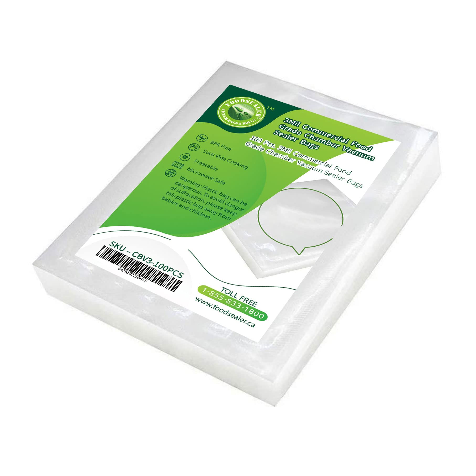 Chamber Bags Pouches 500 Pcs 3 Mil 14" x 16" BPA FREE Food Grade Sous Vide Cooking Commercial Chamber Vacuum Sealer Bag Impulse Clear Storage Flat Pouch