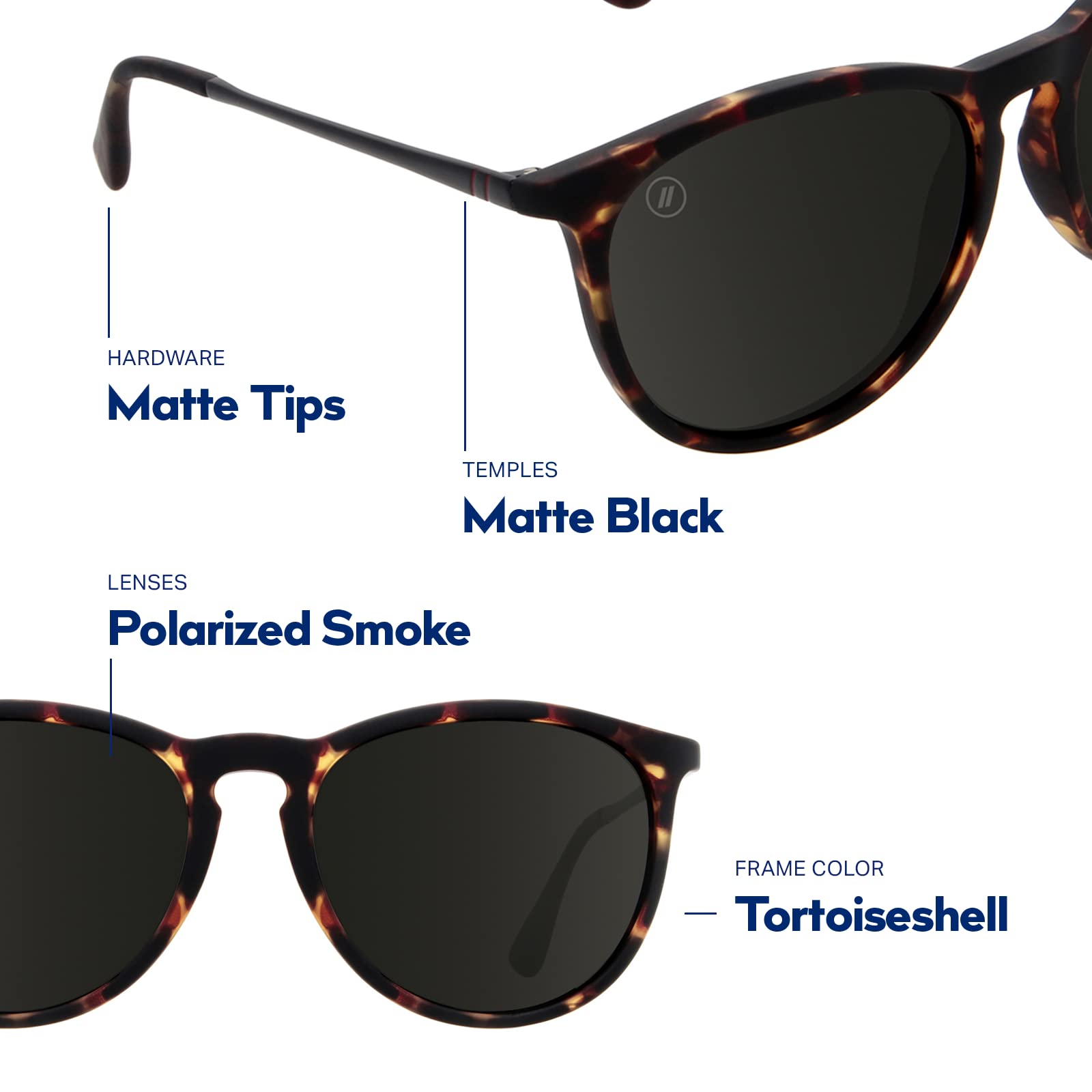 Blenders Eyewear North Park β Polarized Sunglasses β Classic Shape, Mixed Metal Frame β 100% UV Protection β For Men and Women Volcano Jack