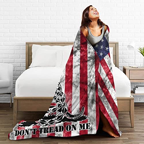 Dont Tread On Me Throw Blanket Cozy Soft Fleece Blanket for Sofa Bed Living Room Couch Chair Or Dorm 50X40
