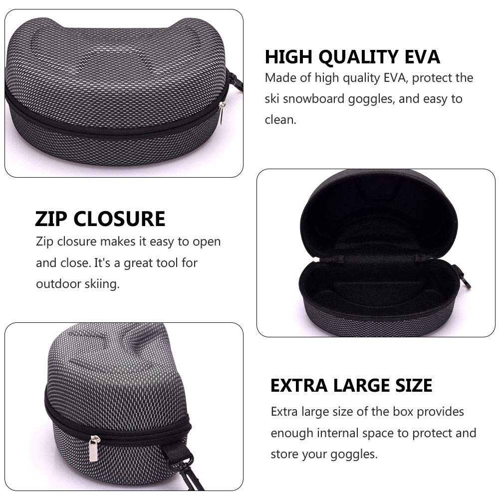 BESPORTBLE Ski Accessories 2pcs Cycling Eyewear Case Ski Goggles Box Shockproof Sunglasses Case with Zipper