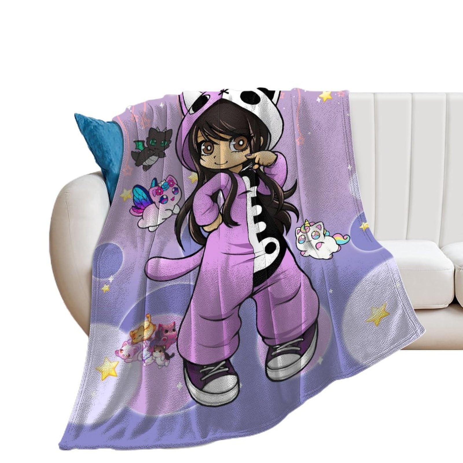 Cute Cartoon Flannel Lightweight Throw Blanket Gifts for Girls Super Soft Warm Cozy Blankets Decor Bedding Room, Couch, Sofa 60"x50"