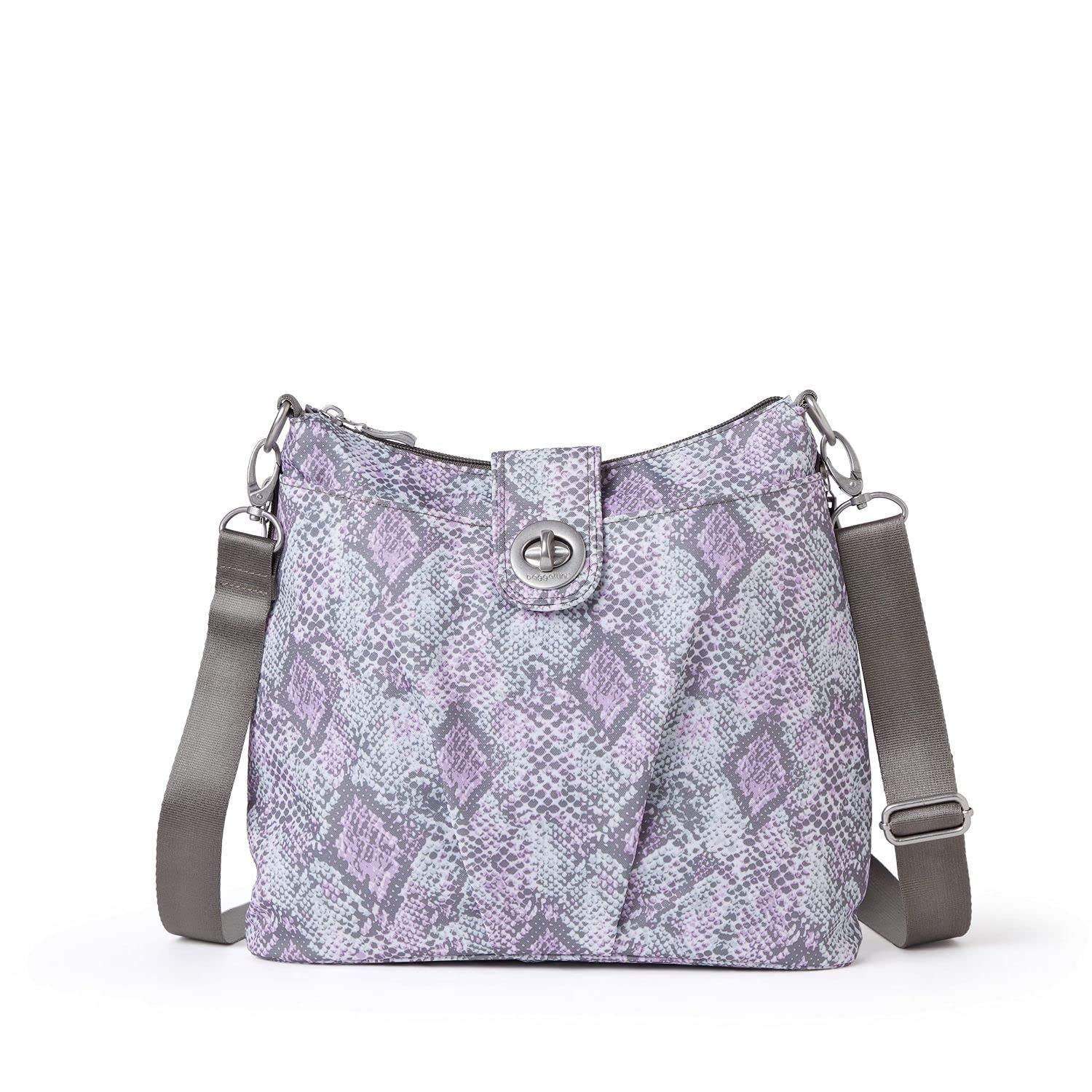 Baggallini International Sorrento RFID Hobo Bag Blush Python One Size