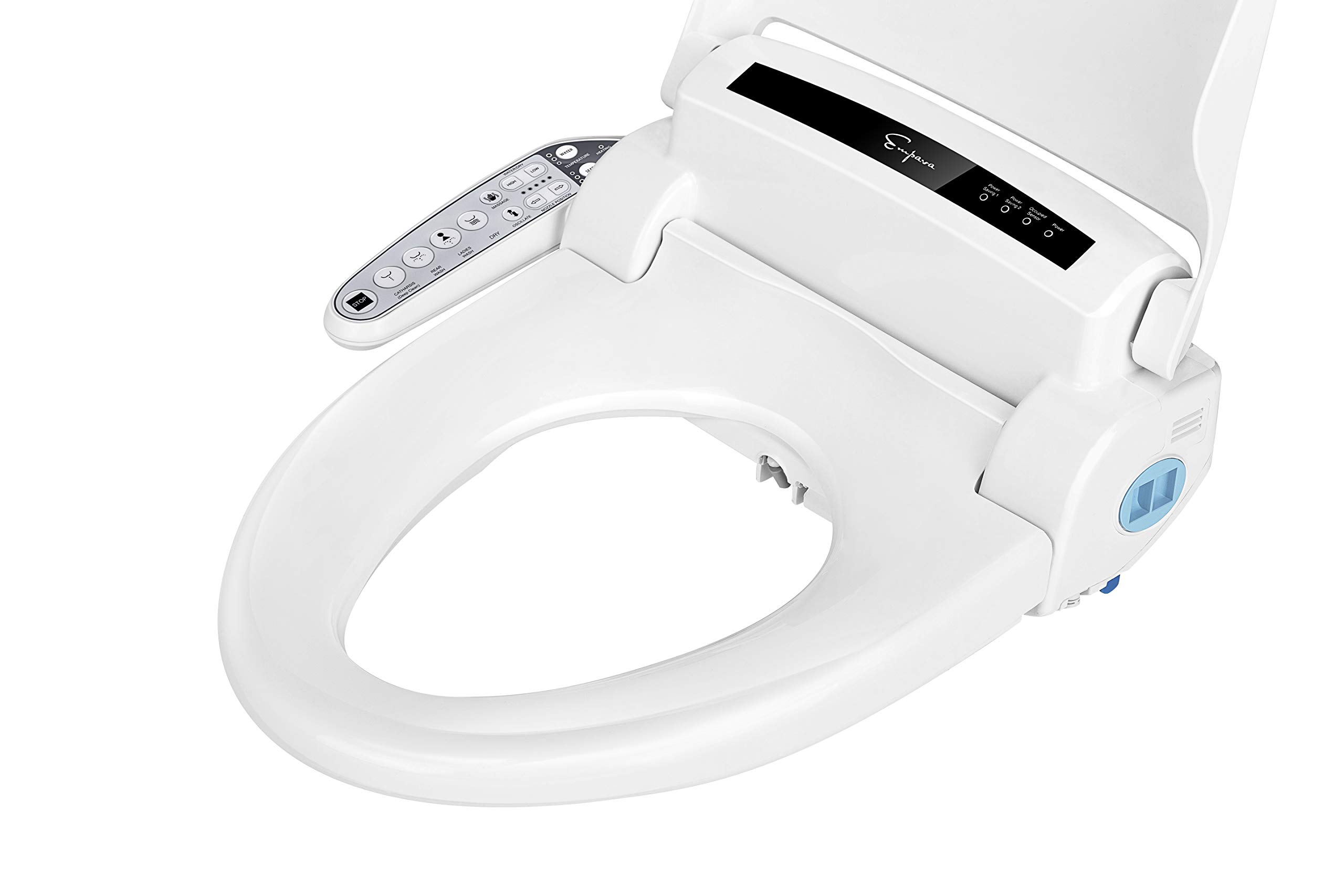 Empava Elongated Smart Bidet Heated Toilet Seat with Warm Air Dryer and Temperature Controlled Wash Functions in White