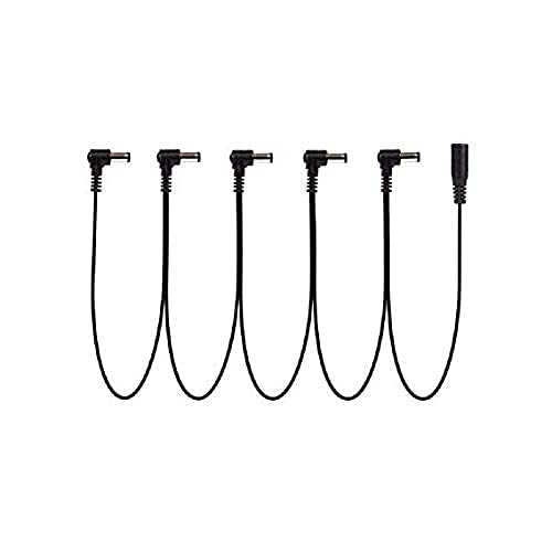 GOSONO Daisy Chain 1 to 3/4/5 Ways Guitar Effects Pedal Power Supply Cable for 9V DC Adapter Plug (1 to 4 Ways)