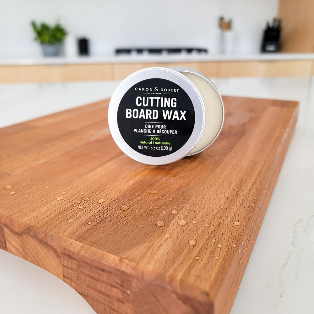 Caron & Doucet - Cutting Board & Butcher Block Wood Conditioning & Finishing Wax | 100% Plant-Based & Vegan, Best for Wood & Bamboo Conditioning & Sealing | Does NOT Contain Mineral Oil!