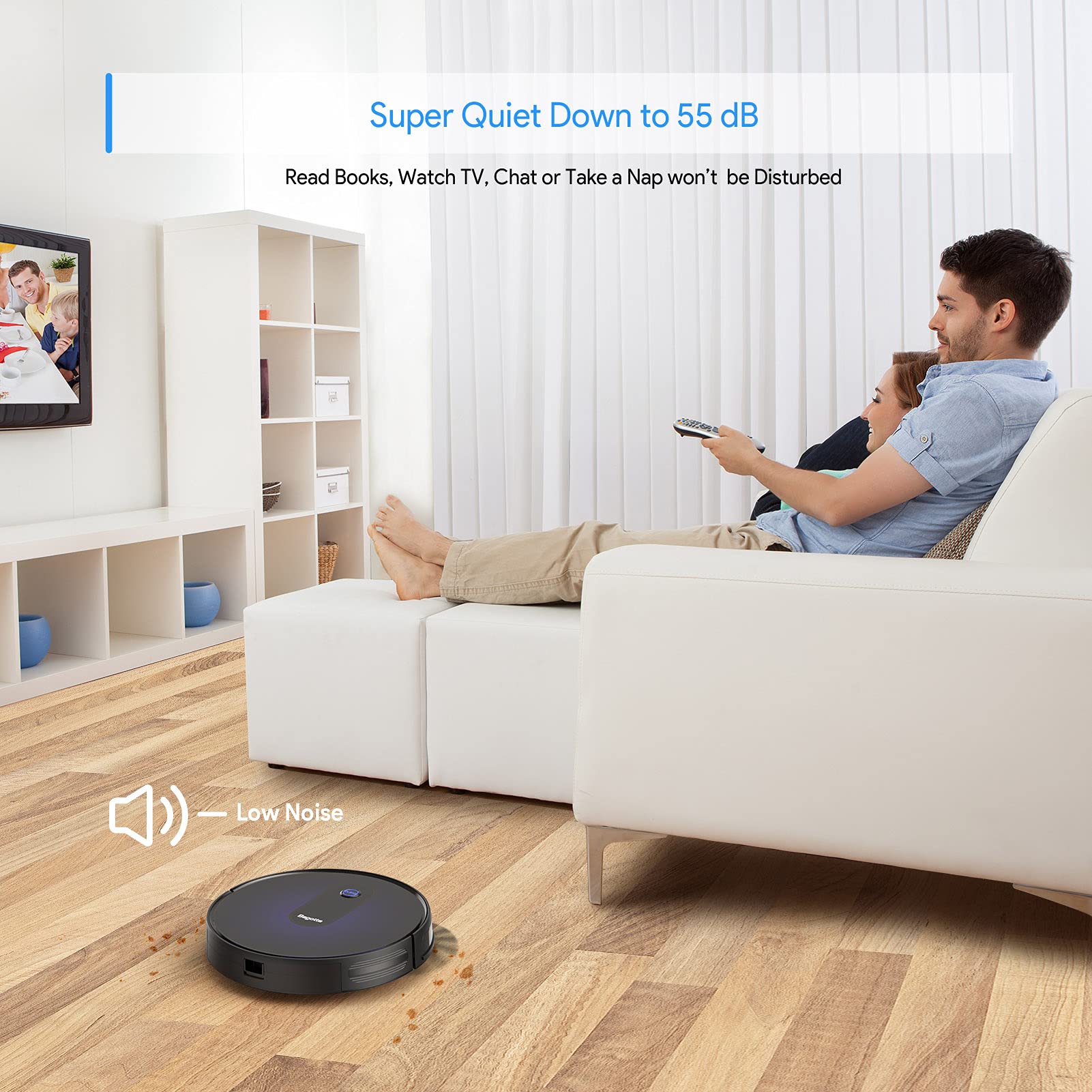 Bagotte Robot Vacuum, Upgraded 2000Pa Strong Suction Robotic Vacuum(Slim), Boost Intellect, Super Quiet, Smart Self-Charging Robot Vacuum Cleaners with Boundary Strips, for Pet Hair,Hard Floor,Carpet
