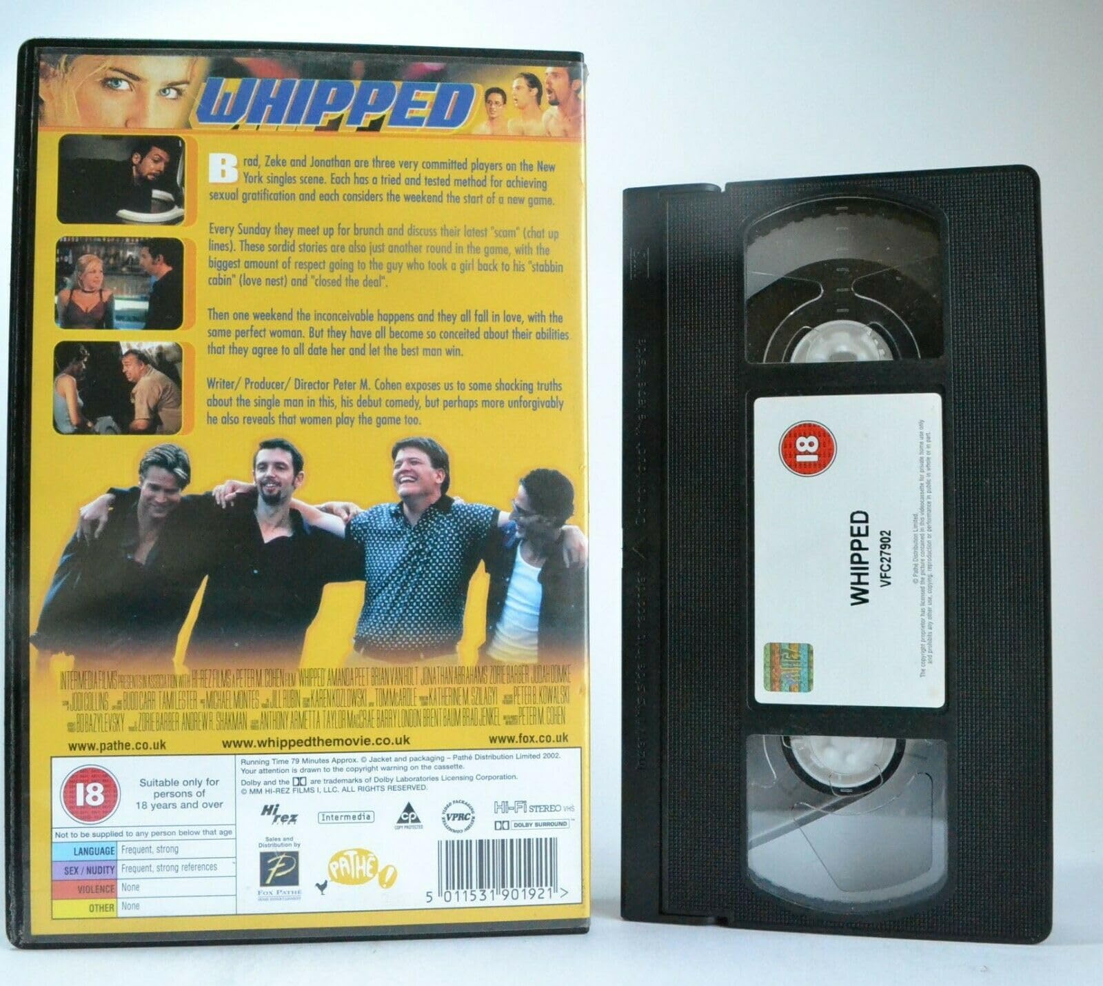 Whipped (2000): Film By P.M.Cohen - Comedy - Large Box - Amanda Peet - Pal VHS