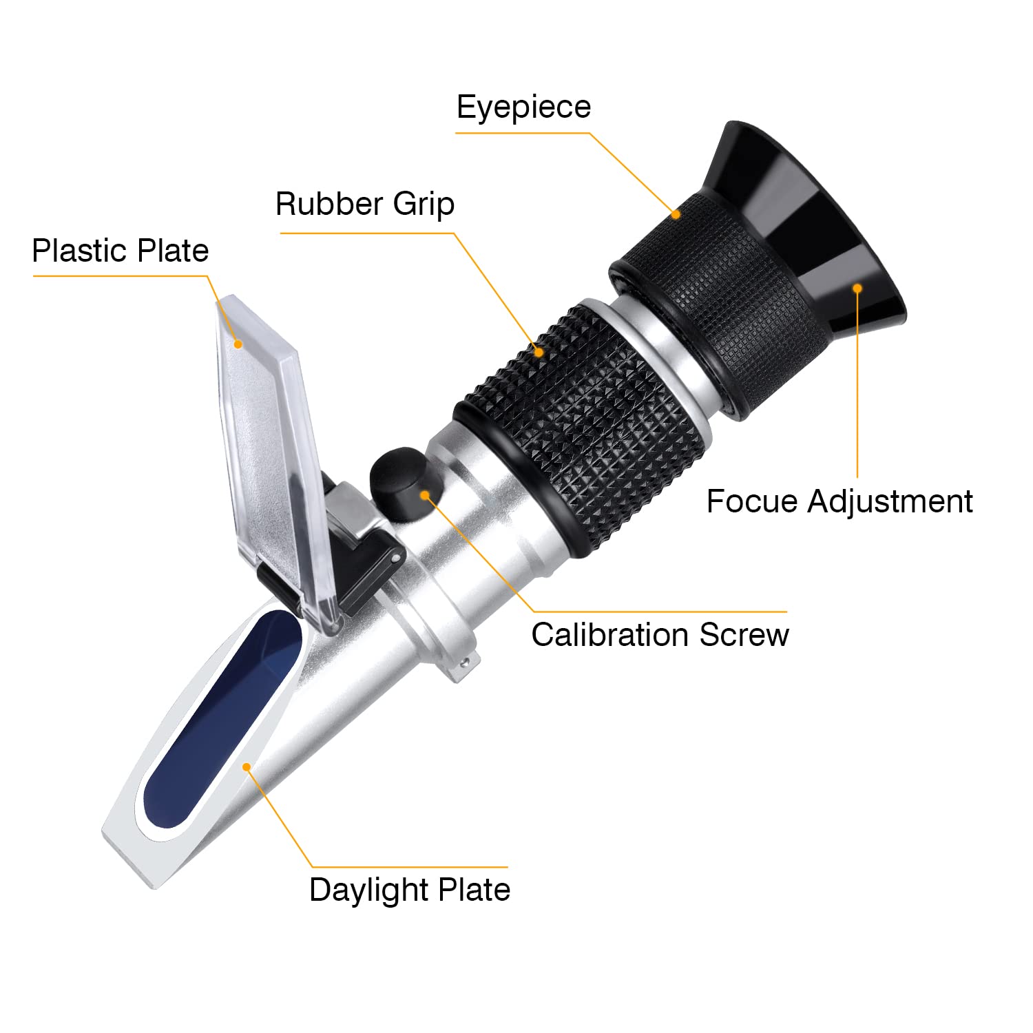 XinJiaYi Brix Meter Refractometer 0~90%, Handheld Brix Refractometer, High Accurate Brix Measurement Tool with ATC for Fruit, Beverages&Juice, Honey, Maple Syrup, Molasses and Other Sugary Drink