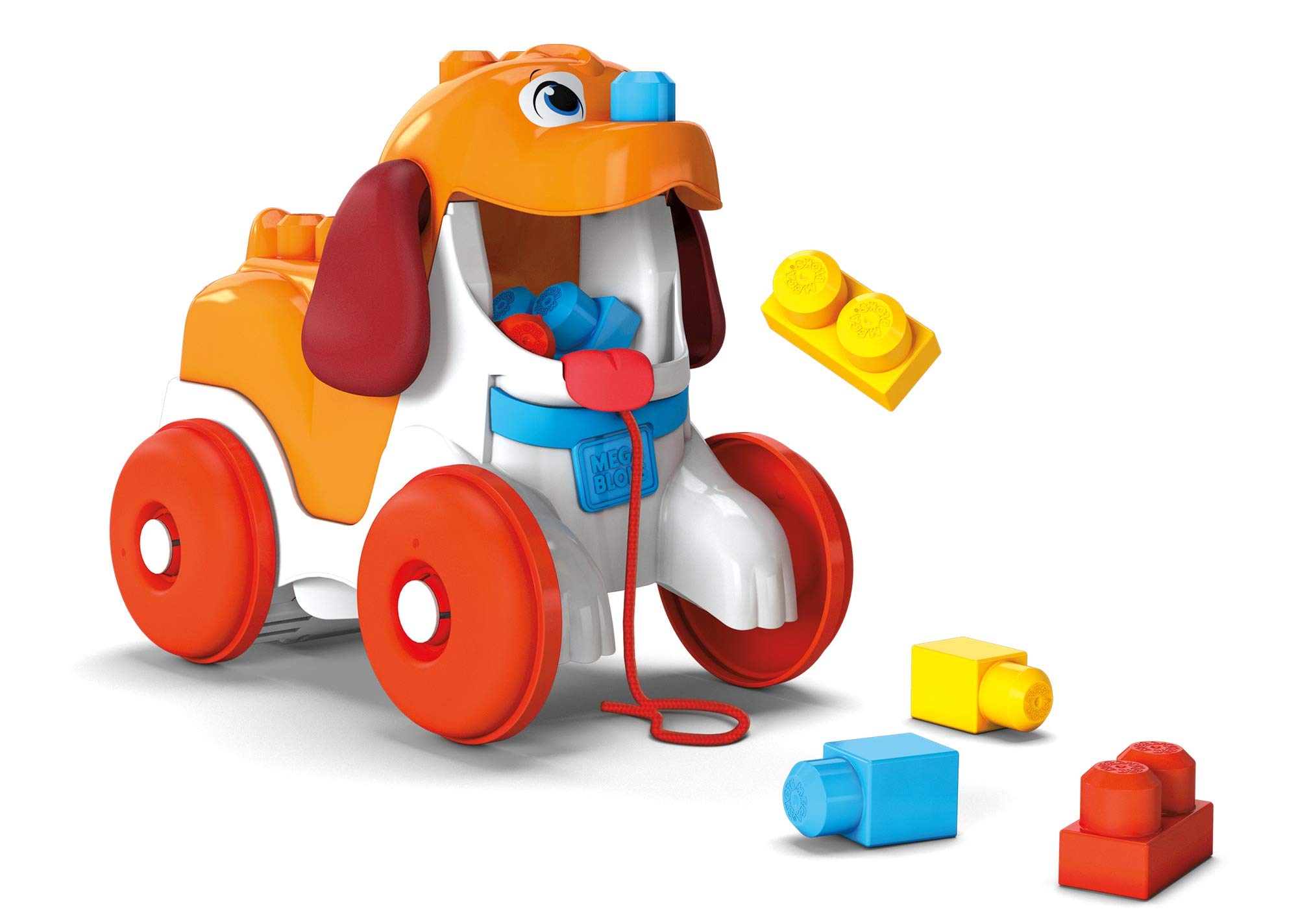 Mega Bloks Pull-Along Puppy Preschool Building Set with Block Pooping, Multi (GNW63)