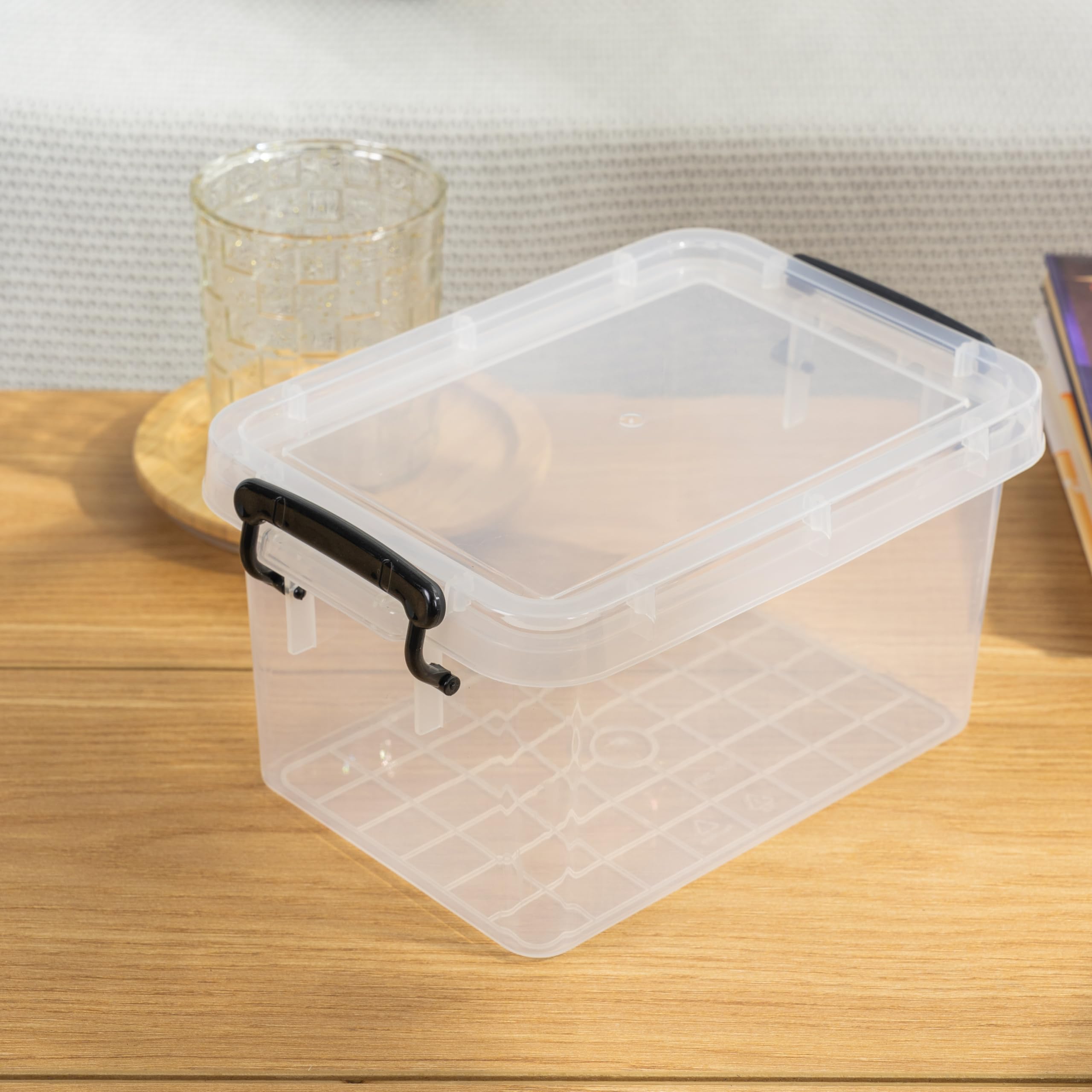 Cetomo 3.2Qt*20 Plastic Storage Bins, Storage Box, 20 Pack, Organizing Container with Durable Lids, Secure Latching Buckles, Stackable and Nestable, No-Frills, Clear
