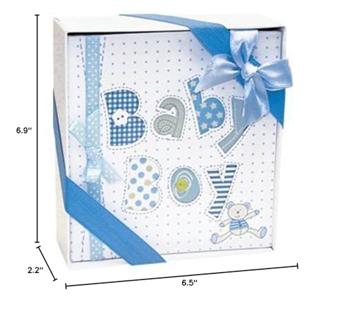 White and Blue Baby Boy Photo Album-4x6 Photos