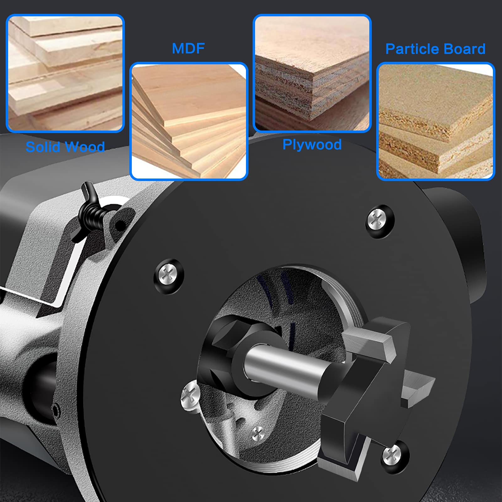 CNC Spoilboard Surfacing Router Bits, 1/4β Shank 1β Cutting Diameter Dado and Planer Router Bits Spoilboard Cutter with Removable Inserts, Carbide Tipped Slab Flattening bit for Woodworking