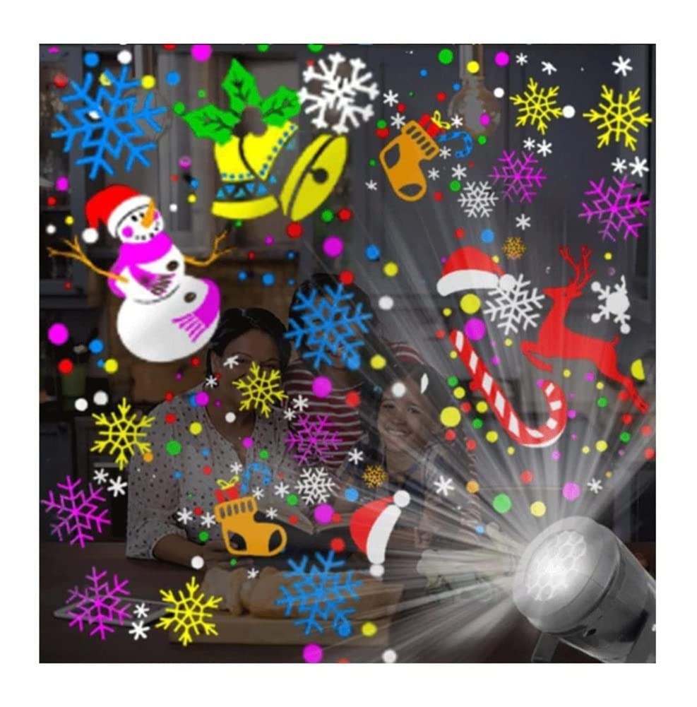 Lovedfgh Christmas Snowflake Lights 16 Patterns Christmas LED Snowflake Projector Light, Projection Outdoor Light Home Garden Party Decor Party Garden Decorations 11.1