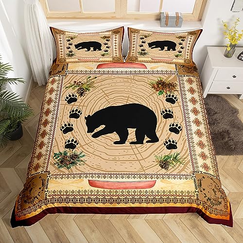 Erosebridal Black Bear Comforter Set and Duvet Cover Queen Size